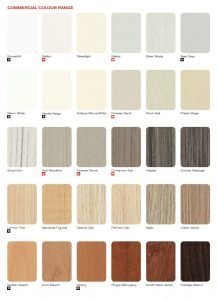 Laminex Commercial board Colours