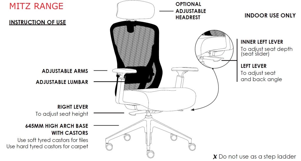 MITZ HIGH BACK MESH CHAIR