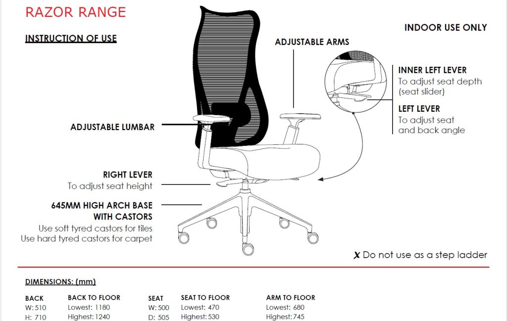 RAZOR EXECUTIVE MESH BACK CHAIR